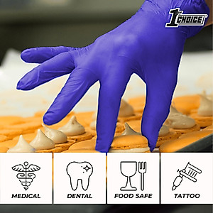 1st Choice Nitrile Disposable Gloves, 3 Mil Indigo Box of 100 Small Nitrile Gloves Disposable Latex Free - Medical Gloves