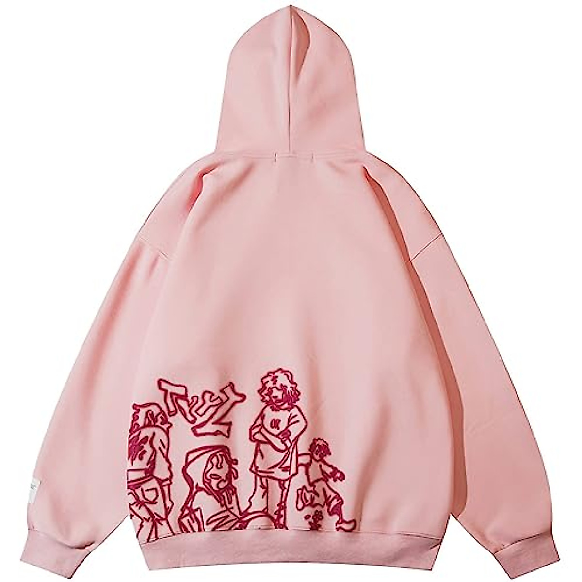 NECHARI Women's Y2K Full Zip Up Hoodie Over Face Rhinestone Pattern Print vintage Pullover Aesthetics Design Oversized Harajuku Jacket