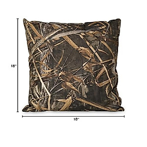 VISI-ONE Realtree Max-5 Forest Tree Hunting Camouflage Square Decorative Throw Pillow Cover Set 18" x 18" Inches Pack of 2, Brown