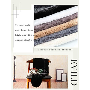 EVILD Bridal Faux Fur Shawls Wraps Wedding Fur Stole Scarf Sleeveless Fur Shrug Luxury Fur Coat for Brides and Bridesmaids(Black)