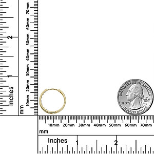 AVORA 10K Yellow Gold Channel Set Simulated Diamond CZ Huggie Hoop Earrings