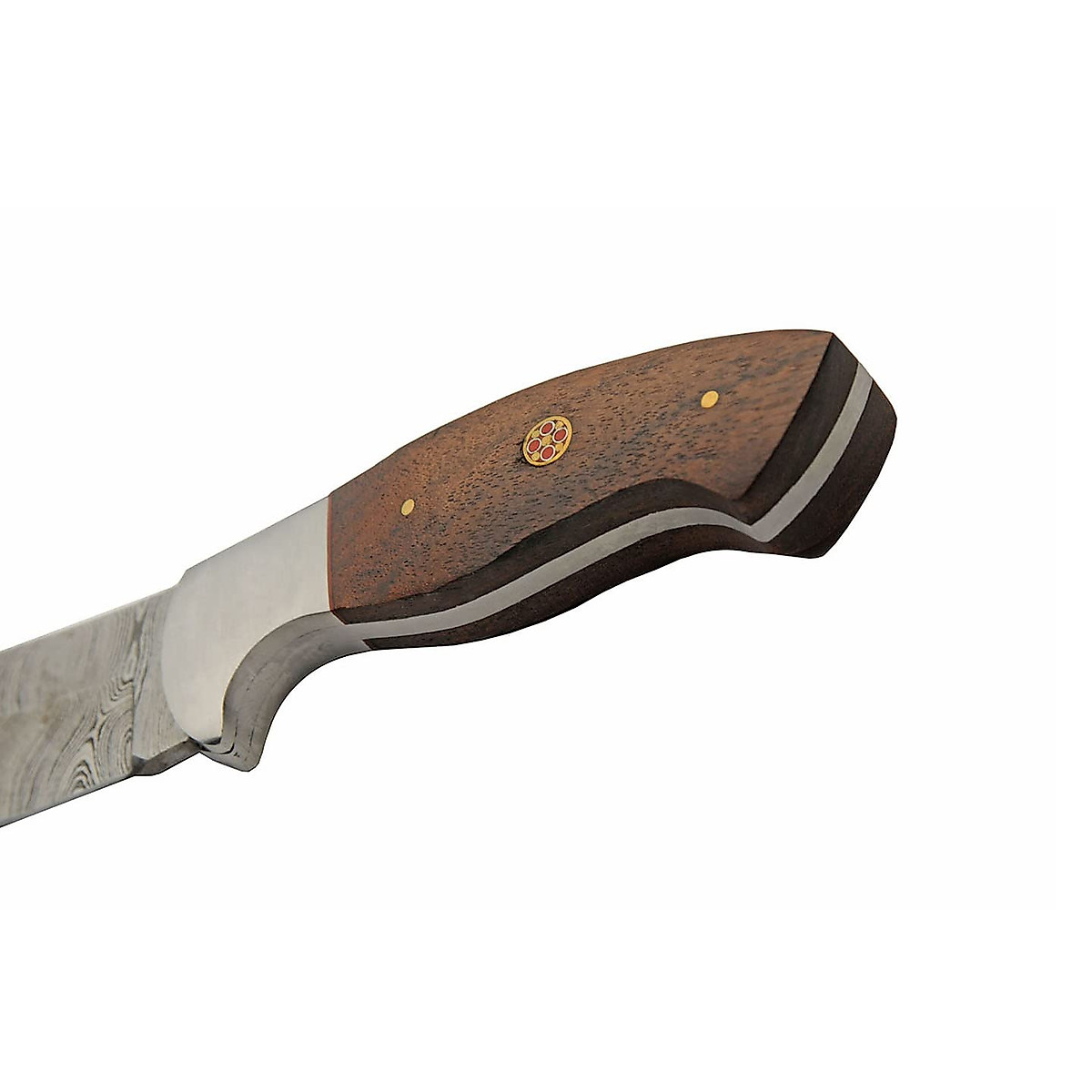 Mosaic Damascus Steel Blade | Wooden Handle 7.5" Hunting Knife