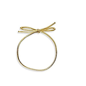 WGH Metallic Stretch Loops with Pre-Tied bows, Elastic Cord Ribbon, Gift Box Bows, Elastic Ribbon String for Gifts, Box, Craft, Bags (6 inch, GOLD)