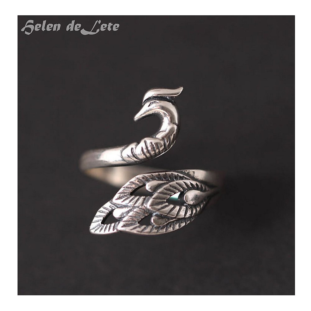 Helen de Lete Vintage Phoenix Wonder Bird 925 Sterling Silver Adjutable Ring