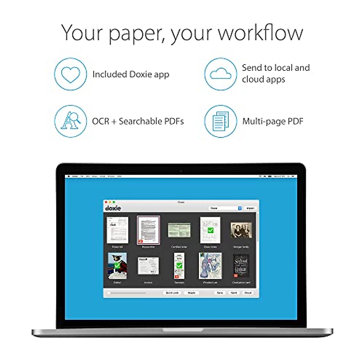 Doxie Go SE - The Intuitive Portable Document Scanner with Rechargeable Battery and Easy Software for Home, Office, or Work from Home