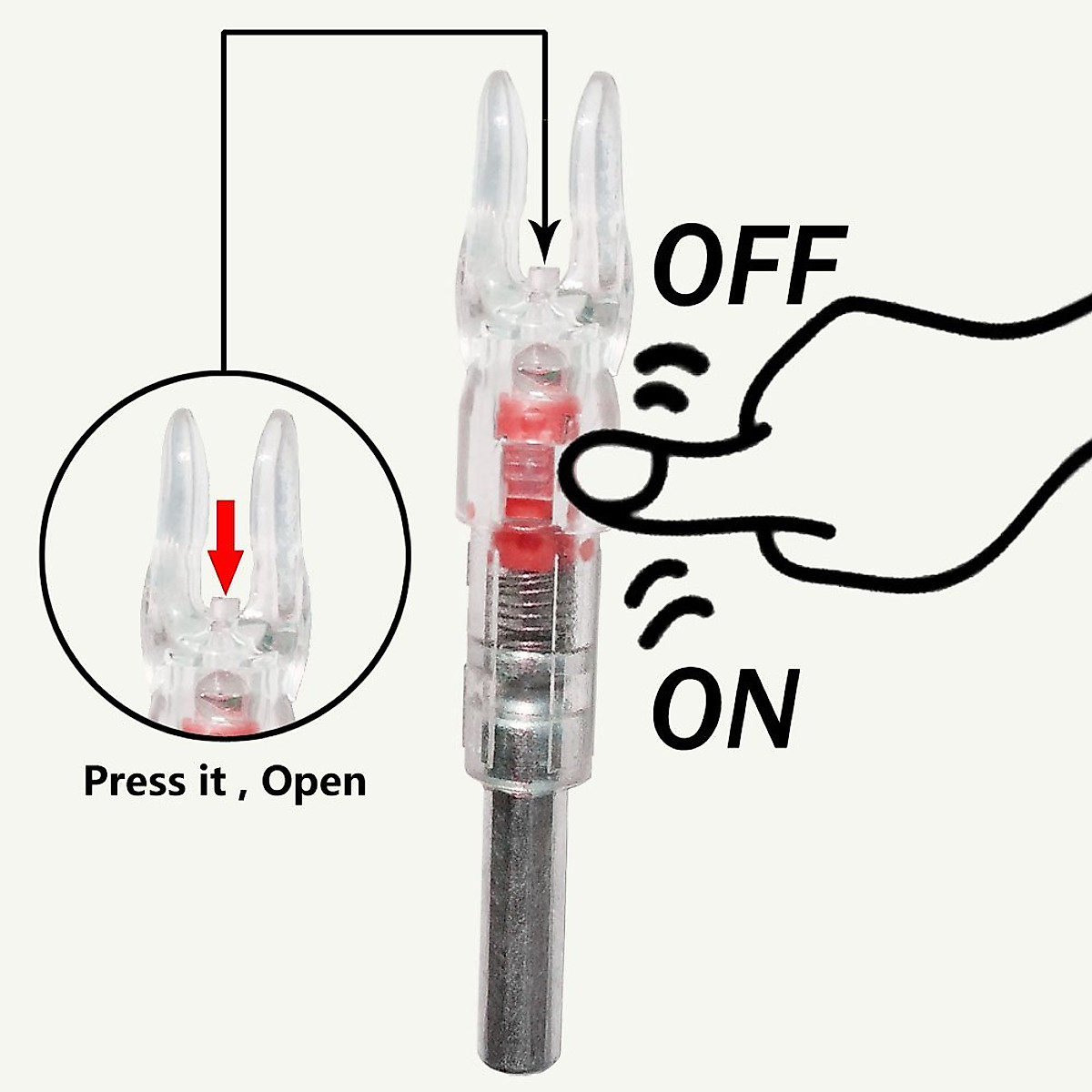 Reikawa New Nocks for Arrows with .244 Inside Diameter Nock Turn on Automatically When Shot,6 Pack