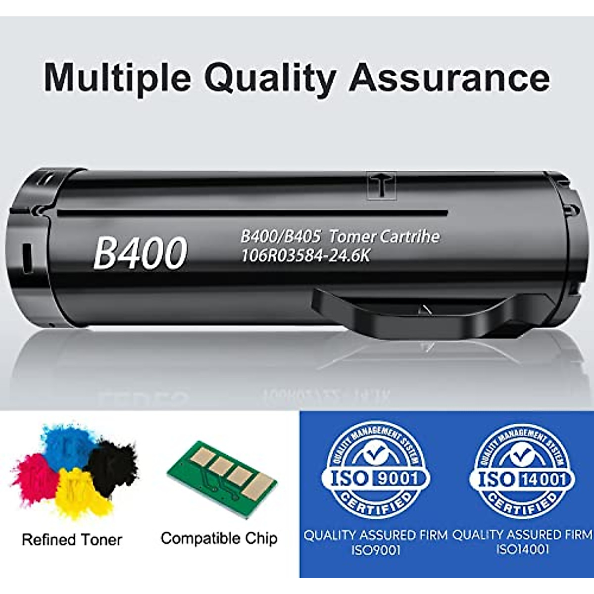 Ledes B400 Toner Cartridge High Yield 24,600 Pages, Compatible for Xerox Part#: 106R03584 Replacement for Versalink B400 B400N B400DN B405 B405DN (1 Pack, Black)