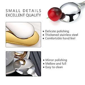 WANGSHIQI Short Handle Spoons,4 Pcs Small Scoops for Canisters, Stainless Steel Mini Salt Spoons for Salt Sugar Condiments Coffee Tea Dessert (4, Silvery)