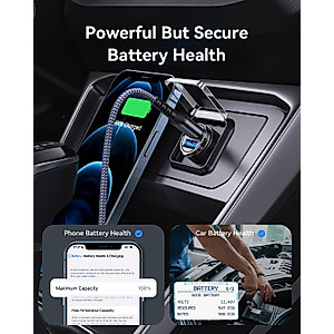 MRGLAS Car Charger, 4.8A [Pull Ring Design] Cigarette Lighter USB Charger,[Smallest All Metal] USB Car Charger Dual Port Car Charger Adapter Compatible with iPhone 14/13/12/11 Samsung Note 9/S10/S9/S8