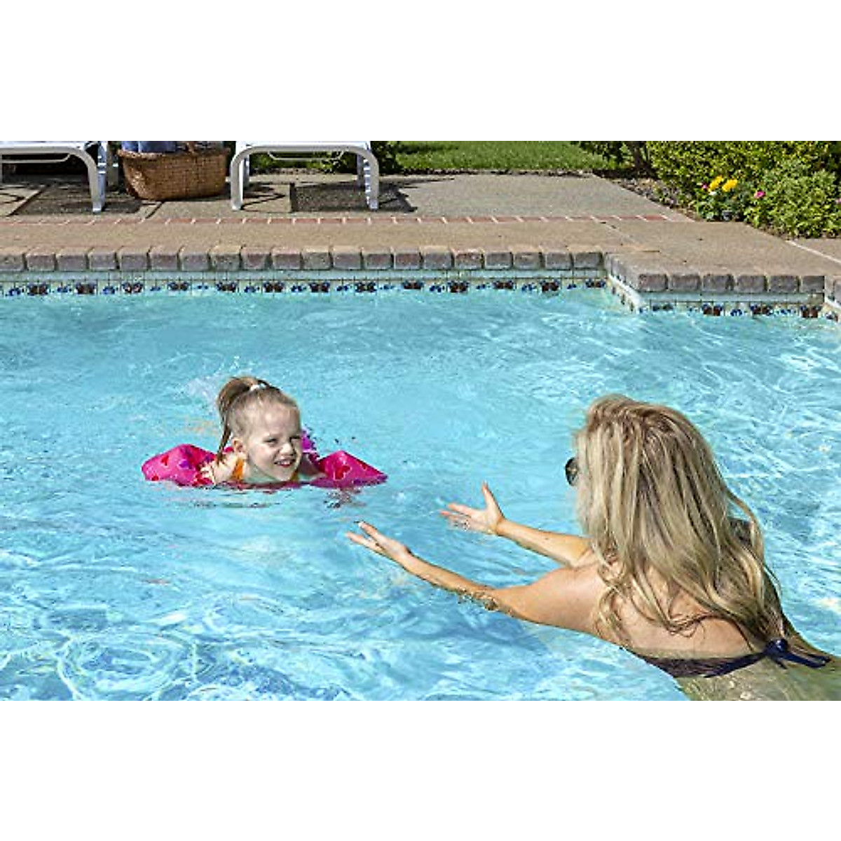 Poolmaster Learn-To-Swim Lil' Splashers Swimming Pool Float Training Aid Swim Vest and Arm Floaties, Pink