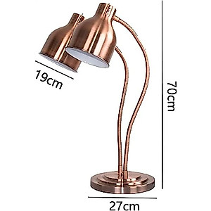 LINKANRUO Food Warming Lamp,Commercial Food Heat Lamp with Bulb 250W, Buffet Server Food Warmer Metal Chandelier, Adjustable Angle Commercial Food Warmer Heat Lamp Lamps(Bronze)