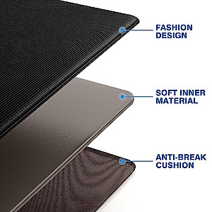 StepRite Kitchen Mat, 2PCS Kitchen Rugs, Cushioned Anti Fatigue Kitchen Mats for Floor, Non-Slip Standing Desk Mat, Waterproof Kitchen Rug Set for Kitchen, Floor, Office (17 "×47" +17 "×30 ", Black)