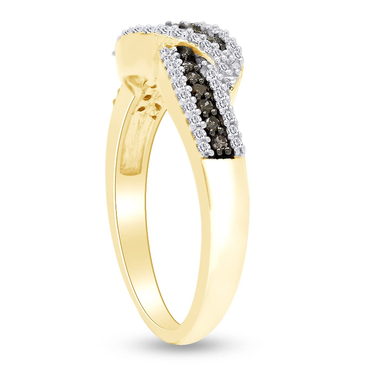 AFFY 1/2 CTTW Sterling Silver White & Brown Diamond ring Ring Size-12