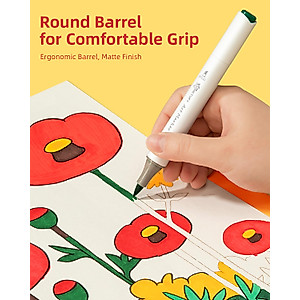 Simetufy 36 Colors Alcohol Markers Brush and Chisel Dual Tip, Coloring Alcohol Markers Set for Coloring Books Drawing Supplies, Basic Bright Colors