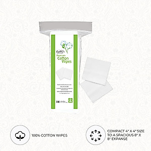 ForPro Professional Collection Premium Cotton Wipes, 100% Cotton, Extra-Soft, for Cosmetic, Nail, and Personal Care, 4” x 4”, 200-Count