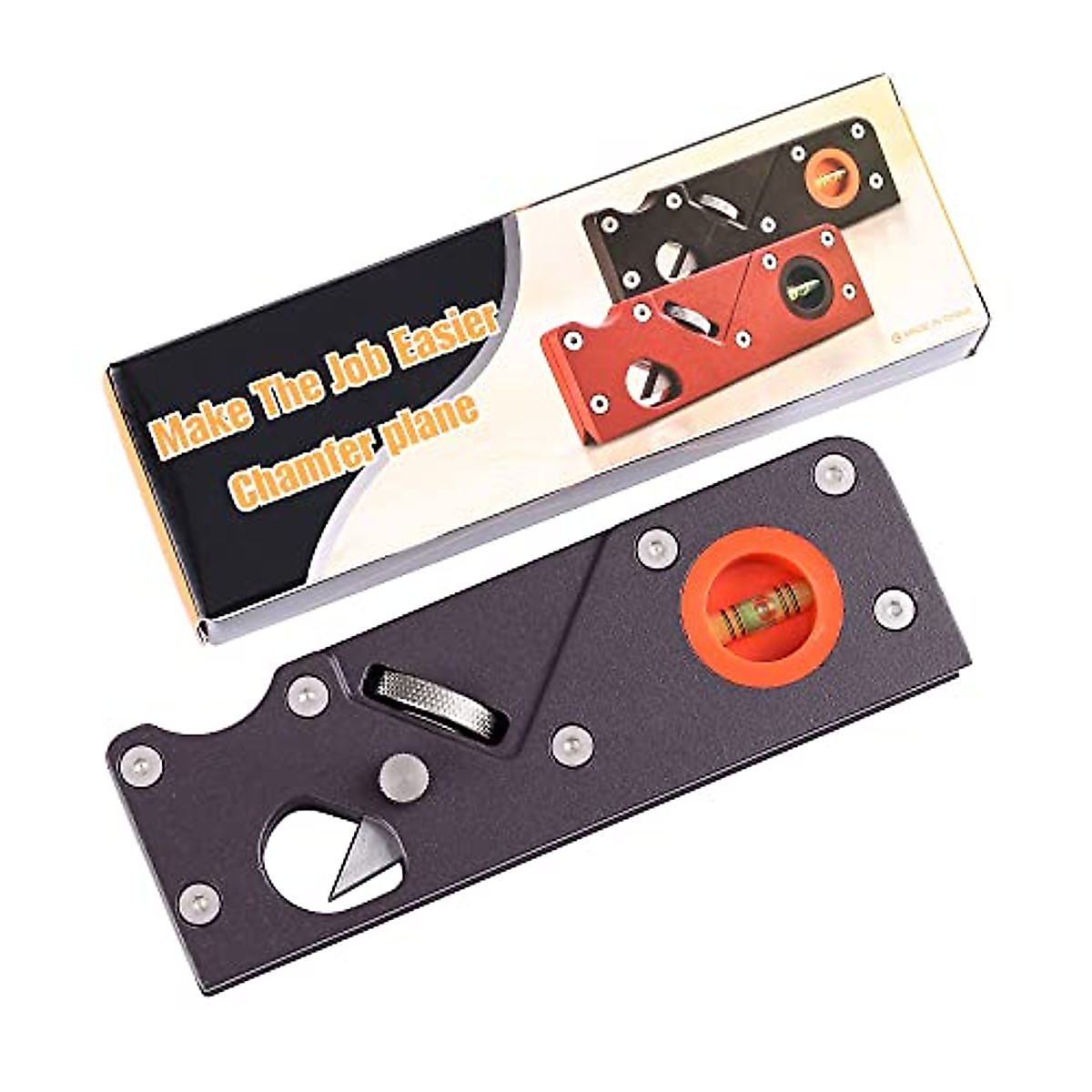 Tidorlou Chamfer Plane for Wood, DIY Hand Woodcraft Corners Edge Carpenter Woodworking Tools, Chamfer Planer for Quick Edge Trimming, Portable wood planer(gray)