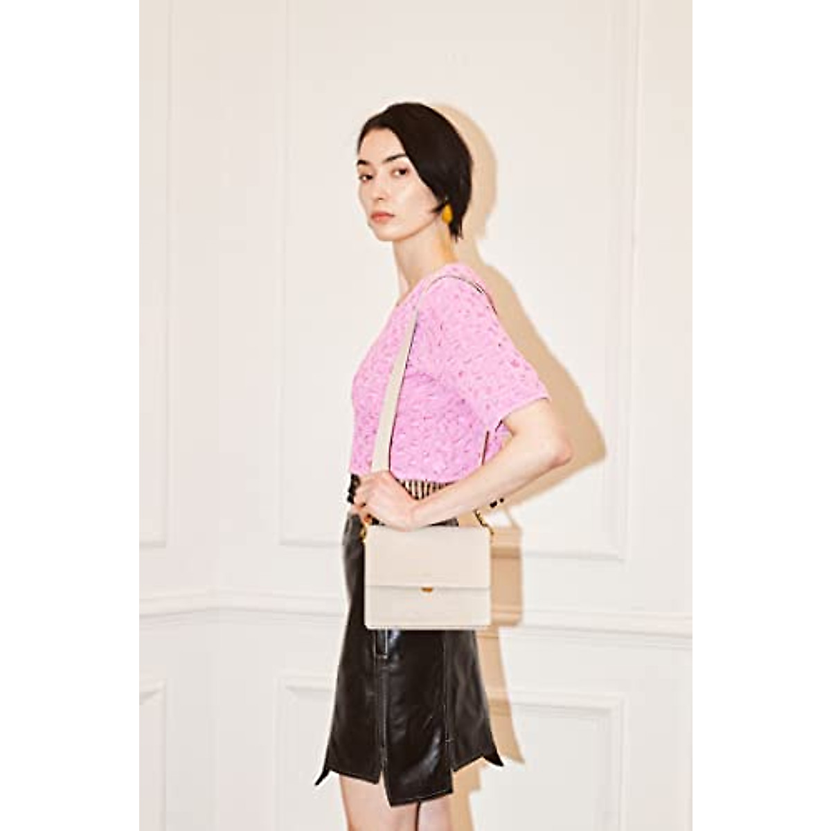 JW PEI Women's Mini Flap Crossbody (Ivory Lizard)