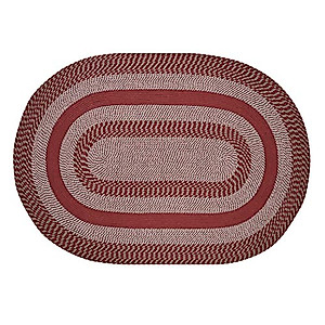 Better Trends Newport Braid Collection is Durable and Stain Resistant Reversible Indoor Utility Rug 100% Polypropylene in Vibrant Colors, 22" x 40" Oval, Barn Red