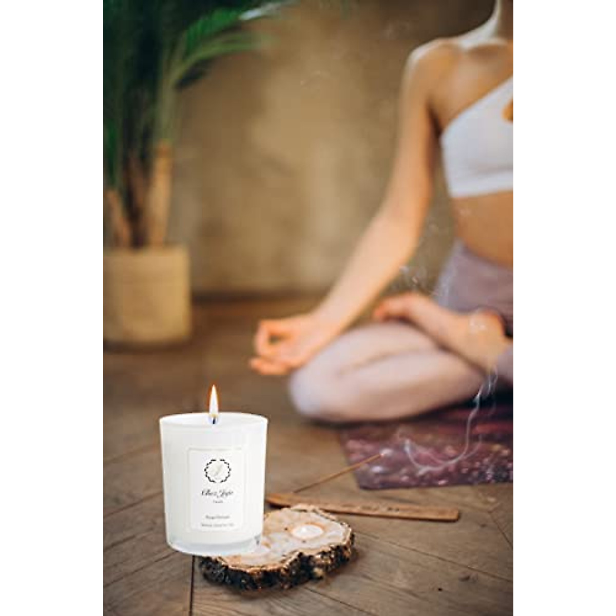 Chez Juju Lavender Scented Candle | 100% Pure Natural Soybean Wax | Luxurious Clean Burning Aromatherapy | Plant Based Vegan Eco Friendly | Pilates, Yoga, Bath, Gift, Relax, Meditation Candle
