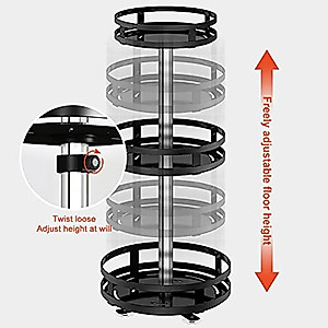 BTSEURY 360° Rotating Storage Rack, 3-Tier Bathroom Countertop Organizer, Kitchen Rack Organizer Counter Storage Shelf