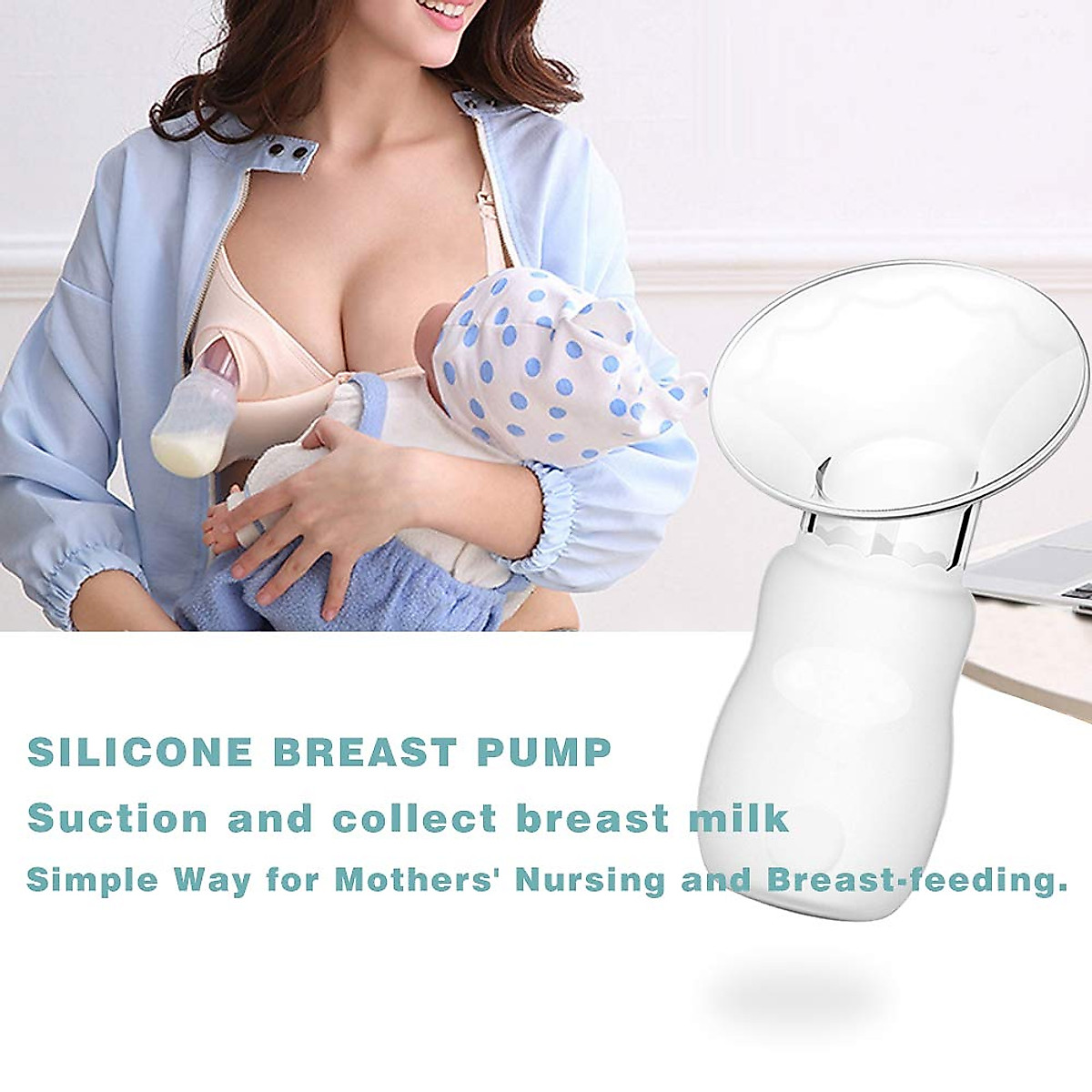 2 Pack Silicone Manual Breast Pump with Protective Lid, 100% Food Grade Silicone, Whole Shaped Technology, BPA-Free(Yellow)