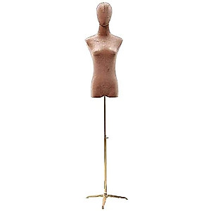 Tailors Dummy Mannequins Female Mannequin Clothing Display with Gold Stand, Half Body Dress Form for Window/Counter/Tiered/Showcase Dressform Mannequin