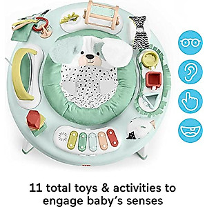 Fisher-Price Baby To Toddler Toy 3-In-1 Snugapuppy Activity Center and Play Table with Lights Sounds and Developmental Activities