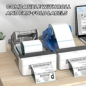 PONNOR Label Holder for Rolls and Fanfold Labels Shipping Labels Stand Desktop Thermal Printer DIY Accessory Business Supplies for Home, Office(Grey)