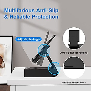 DOSS Cell Phone Stand with Wireless Bluetooth Speaker, 15W Wireless Charger and Anti-Slip Base, Crisp Surround Sound, Portable Speaker for Home and Office, Compatible with Phone, Tablet.