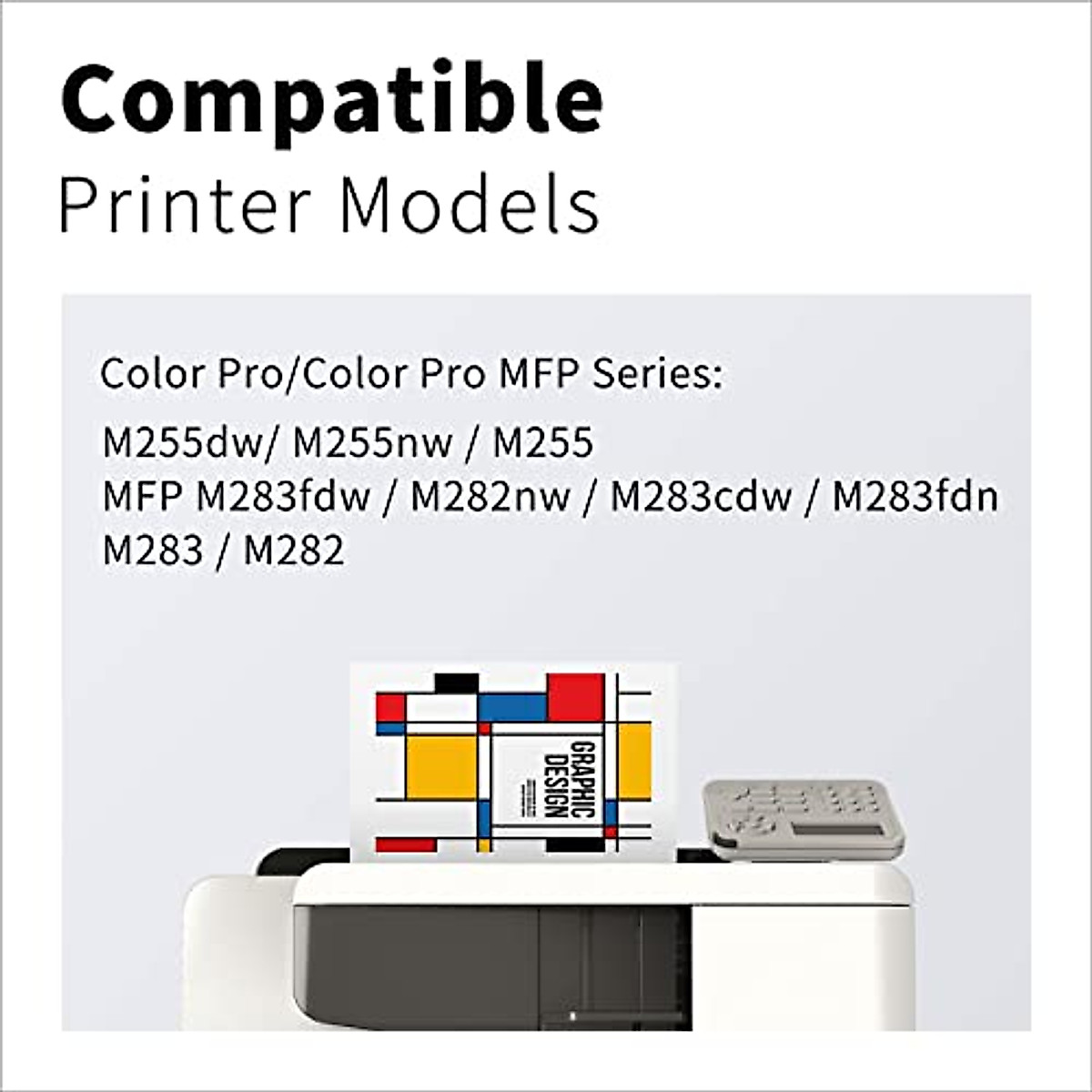 LemeroUexpect 206X with Chip Compatible Toner Cartridge Replacement for HP 206X 206A Toner Set W2110X for Color MFP M283fdw M283cdw M283 Pro M255dw M255 M282 Printer Black Cyan Magenta Yellow