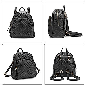 Shaelyka Cute Small PU Leather Backpack Purse for Girls, Mini Backpack Women Purse Travel Daypack