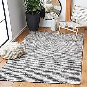 SAFAVIEH Abstract Collection 4' x 6' Black/Ivory ABT853Z Handmade Premium Wool Entryway Living Room Foyer Bedroom Accent Rug