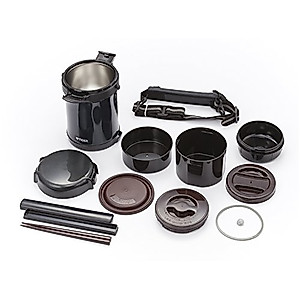 Tiger LWU-A172-KM Tiger Thermos Bottle, Insulated Lunch Box, Stainless Steel, Rice Bowl, Approx. 3 Cups, Black