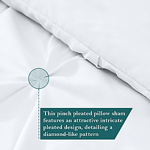 Queen Pillow Shams Set of 2 Pinch Pleated White Pillow Shams Queen Size 20x30 Pillow Covers 100% Egyptian Cotton 600 TC Soft Skin Friendly Cushion Cover Cases Decorative Pillow Shams for Bed