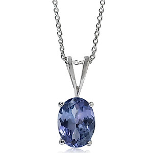 Silvershake 1.32ct. Genuine Tanzanite 925 Sterling Silver Solitaire Pendant with 18 Inch Chain Necklace