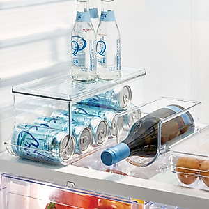 iDesign Plastic Food and Soda Can Lid for Refrigerator, Freezer, and Pantry for Organizing Tea, Pop, Beer, Water, BPA-Free, 13.75" x 5.75" x 5.75", Clear