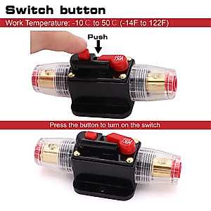 150A Audio Inline Circuit Breaker Reset Fuse Holder 12V-24V DC with Manual Reset and installation Screws for Car Audio, Stereo Switch and Solar Inverter System