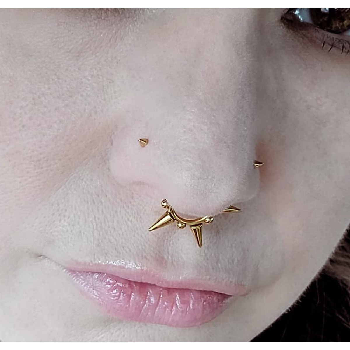 Satix Black Nose Rings End Spike Nose Screw Implant Grade Titanium Nose Ring Stud Nose Screw L Bend Nose Bone 2mm Spike 20G