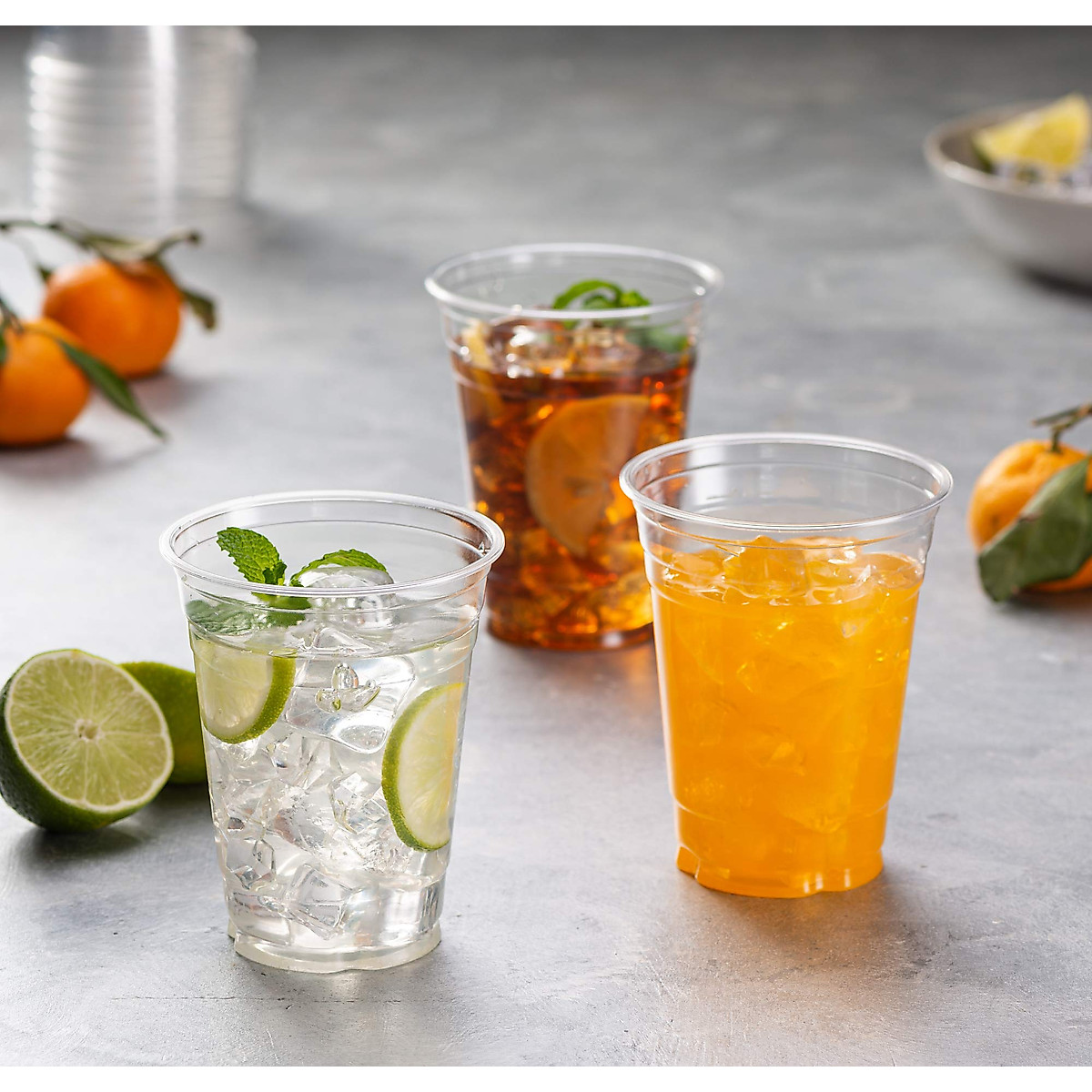 ELEGANT DISPOSABLES [50 Count] 16 Ounce Crystal Clear PET Cups for Iced Coffee, Cold Drinks, Slush, Smoothy's, Slurpee, Party's, Plastic Disposable Cups