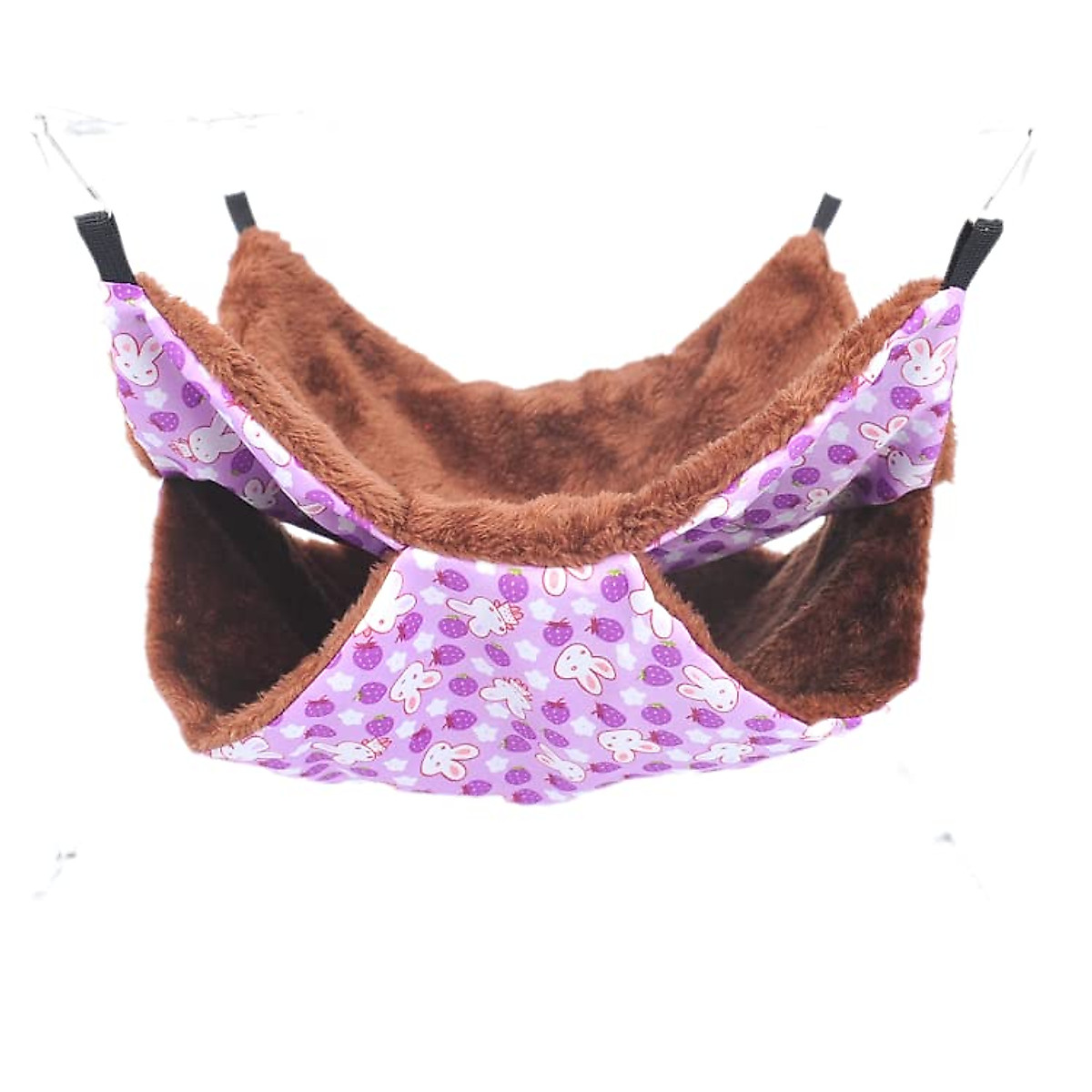 2 PCS 13.7×13.7inch Small Guinea Pig Rat Hammock Guinea Pet Small Animal Hanging Hammock Bunkbed for Sugar Glider Squirrel Playing(Blue and Purple)