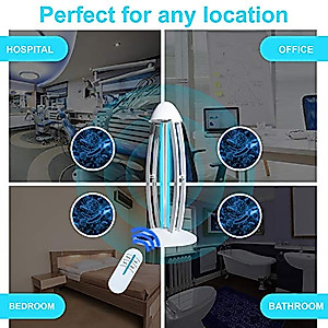Simpleone UV Desk Lamp UV-C Ultraviolet Lamp Sterilizer for Home or Office | Ozone to Purify Air | Remote Operated for Safety | Most Powerful-38W