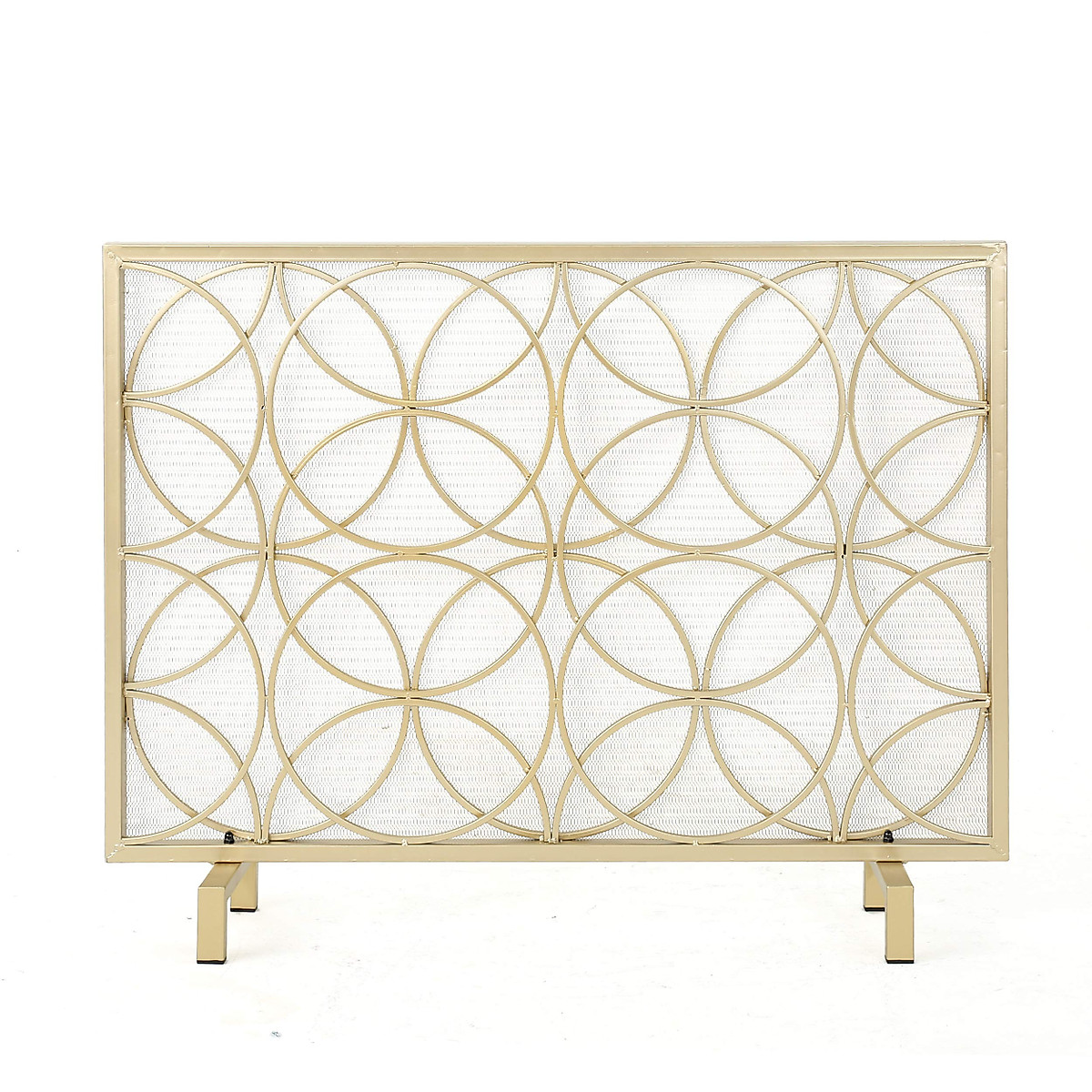 Christopher Knight Home Valeno Single Panel Iron Fireplace Screen, Gold