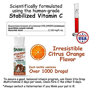 OASIS #80254 Vita Drops-Pure C for Guinea Pig, 2-Ounce, Packaging may vary