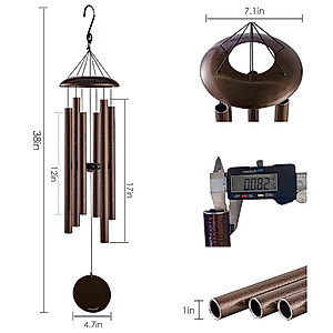 Vanquer Wind Chimes for Outside Deep Tone - 38'' Wind Chimes Outdoor Clearance, Deep Tone Wind Chimes, Windchimes Outdoors, Memorial Wind Chimes, Sympathy Gifts, Garden Patio Yard, Home Décor, Bronze