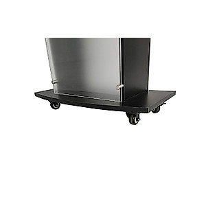 Acrylic Church Podium Pulpit Debate Conference Lectern Plexiglass Lucite Black Wood Shelf Cup Holder on Wheels 1803-5-BLACK-NPF