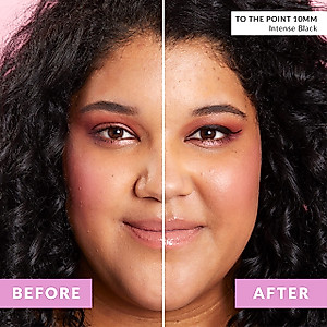 The Quick Flick - Wings Eyeliner Stamp, Felt-Tip Liquid Eyeliner, Water-and-Smudge-Proof Cat Eyeliner, Intense Black Liquid Eyeliner Pen, Grand 12mm (5mm Thickest) Winged Eyeliner Stamp, 2 Pens