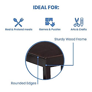 Delta Children MySize Kids Wood Table and Chair Set (2 Chairs Included) - Ideal for Arts & Crafts, Snack Time, Homework & More - Greenguard Gold Certified, Dark Chocolate, 3 Piece Set