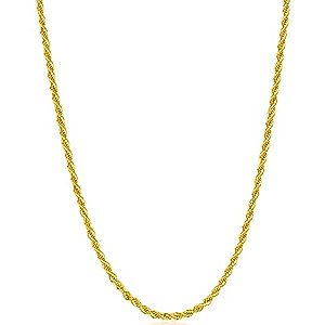 Fiusem Gold Chain Necklace for Men, 2.5mm Mens Chain Necklace, 18K Gold Plated Stainless Steel Rope Chain for Men and Women, Mens Necklace 20 Inch
