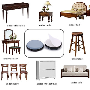 1" Adhesive Furniture Sliders -Furnigear Chair Glides PTFE Mover Slide on Furniture & Kitchen Appliances Slider Easy and Safely - Best Furniture Sliders for Carpet Hardwood Floors (20 Pack)