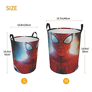 S-piderman Circular Hamper Dirty Clothes Handles Basket for Storage Organizer Storage Bin,Kids Room,Home Organizer,Nursery Storage,Baby Hamper,Durable With Printing